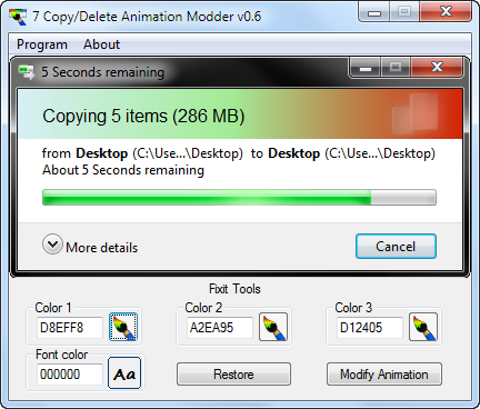 Customize Windows 7 File Copy Dialog Box Animation
